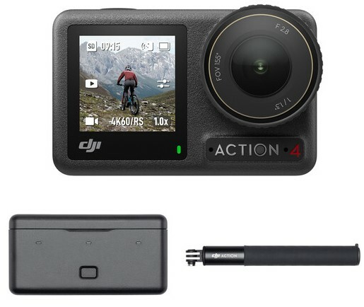 DJI Osmo Action 4 Camera Adventure Combo 4K 120fps Waterproof Action Camera Full Compass Systems