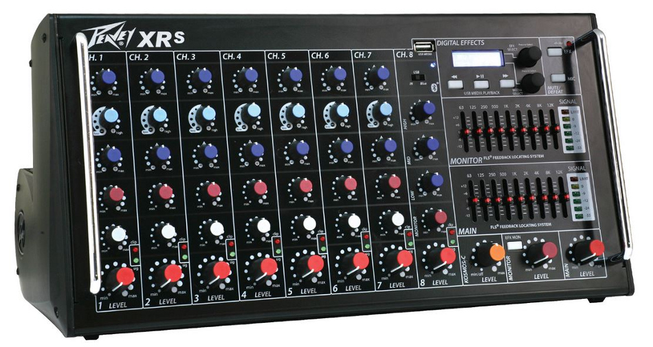Peavey XR-S 8-Channel Powered Mixer, 1500W | Full Compass Systems Peavey XR-S 8-Channel Powered Mixer, 1500W | Full Compass Systems