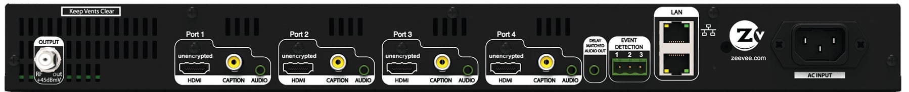ZeeVee HDbridge 2840 4 Channel HD/1080p Video Encoder/QAM Modulator ... ZeeVee HDbridge 2840 4 Channel HD/1080p Video Encoder/QAM Modulator ...